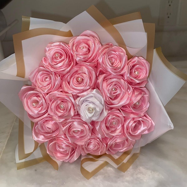 Ribbon Rose Bouquet - Etsy