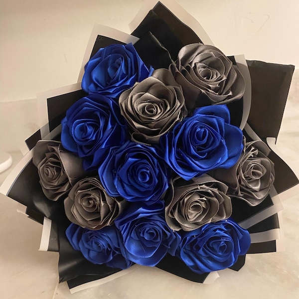 Ribbon Rose Bouquet - Etsy