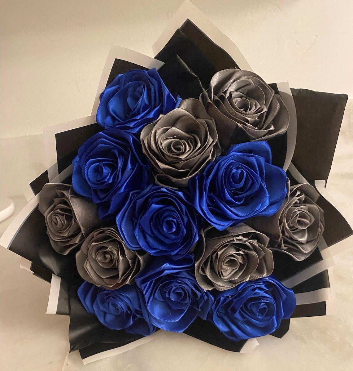 Eternal Rose Bouquet Made of Ribbon Being the Best Gift for a Loved One ...