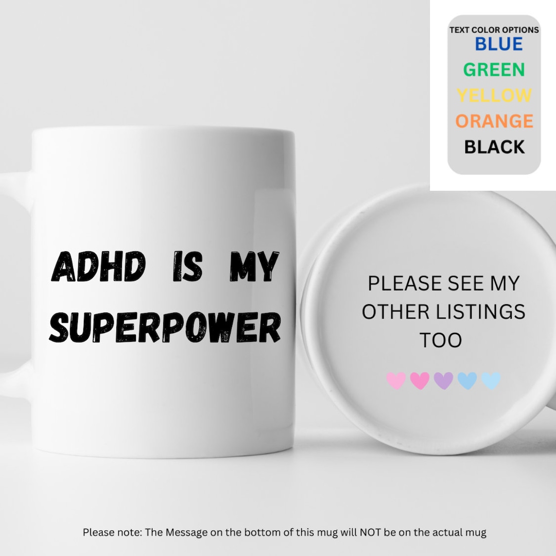 ADHD Mug, Power Mug, Funny Mug, Ceramic Mug, Ceramic Coffee Mug - Etsy