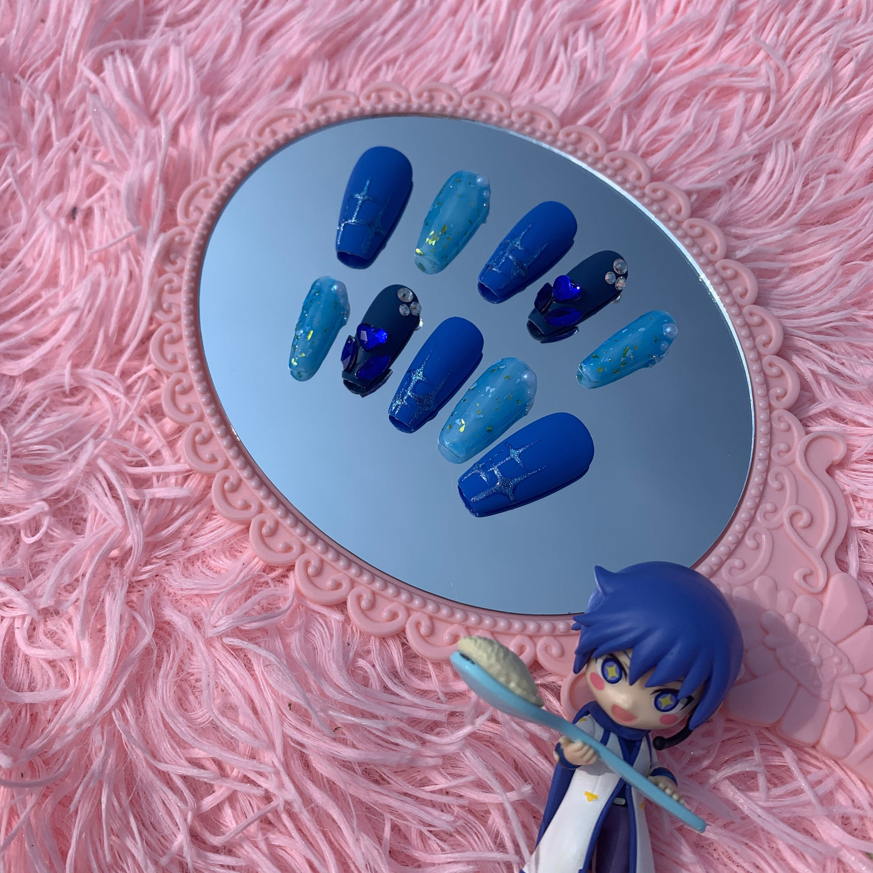 Digital Idol - BLUE | Anime Inspired Press on Nails, Vocaloid, KAITO ...