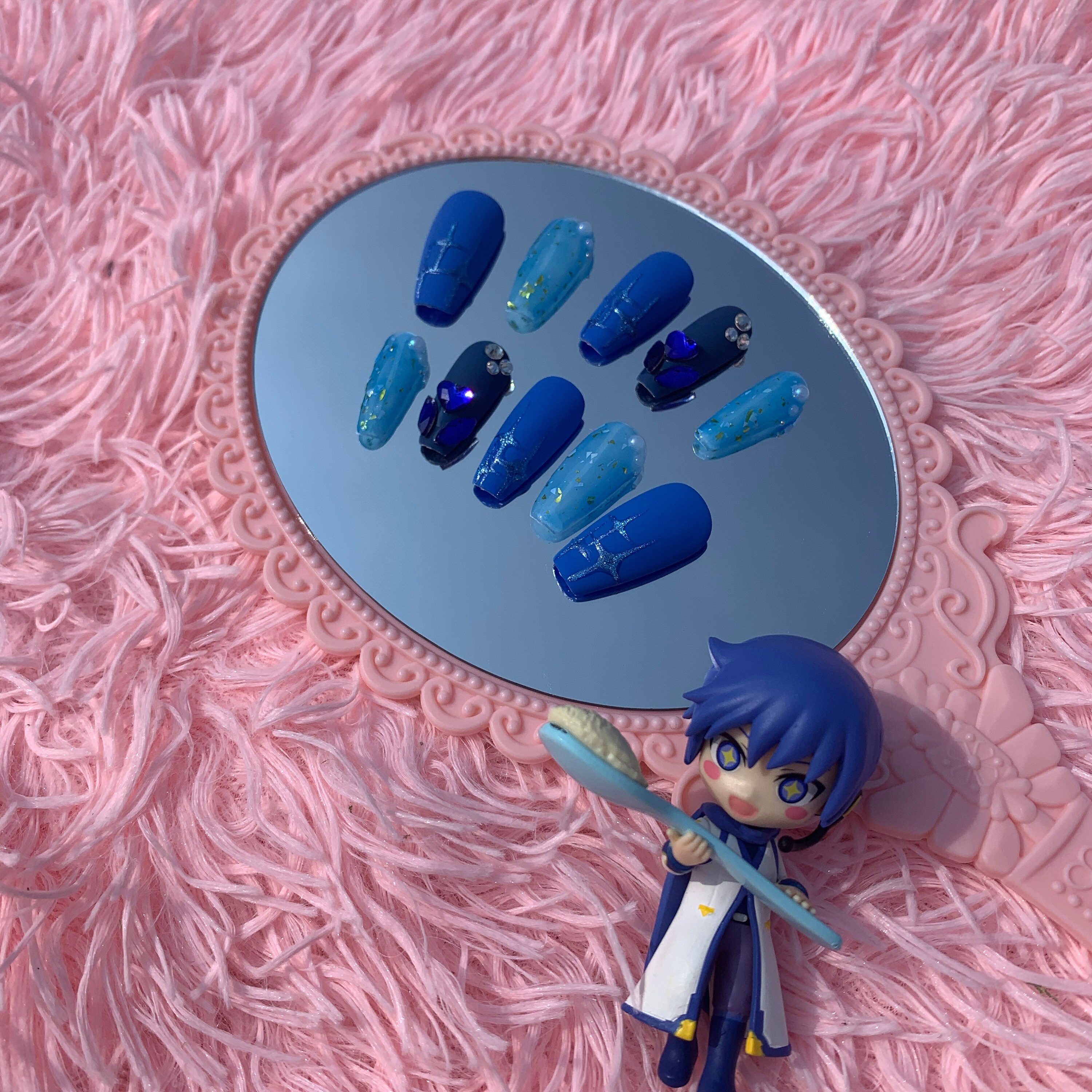 Digital Idol - BLUE | Anime Inspired Press on Nails, Vocaloid, KAITO ...