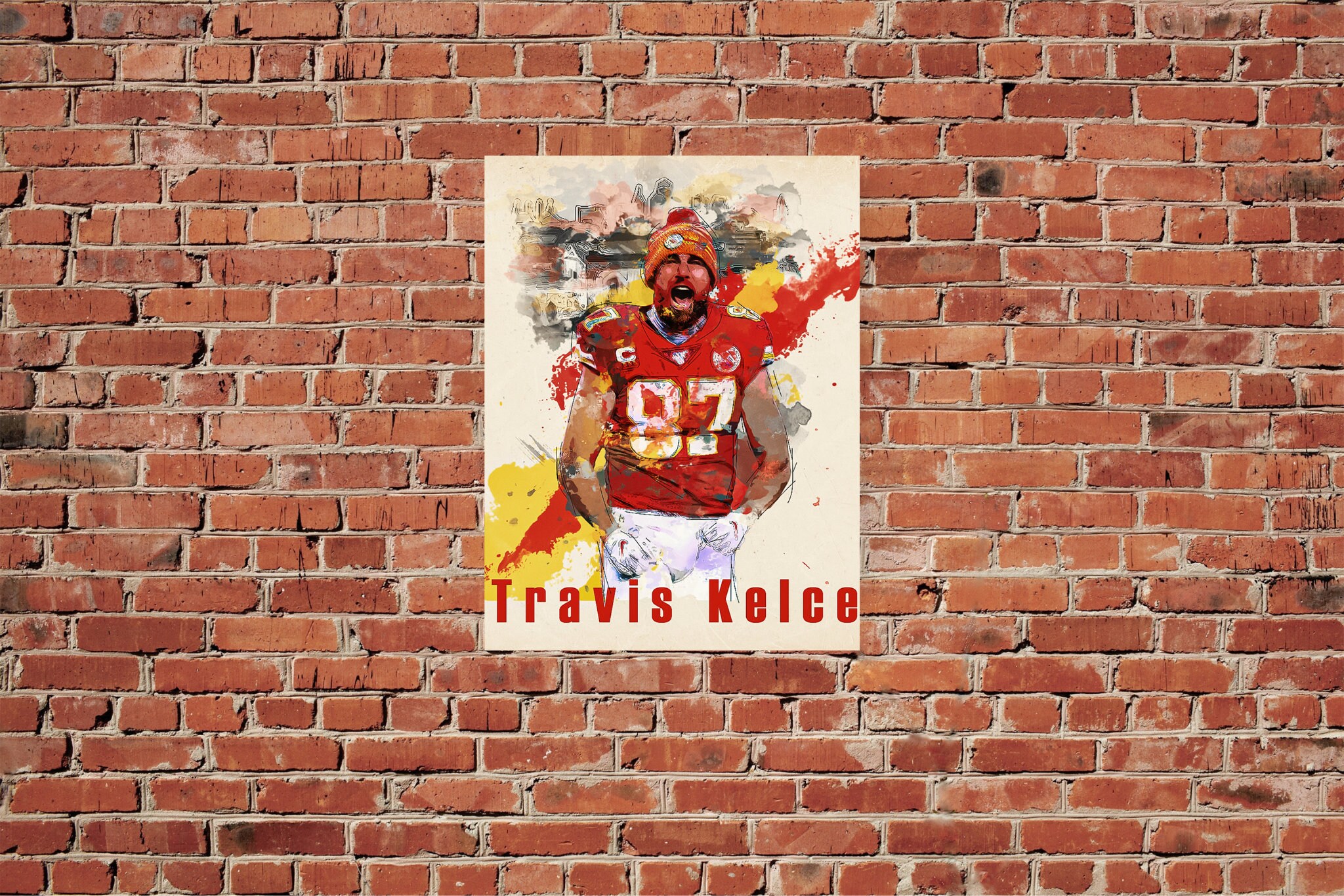 Travis Kelce, Poster, Wall Art Printable, Kansas City Chiefs, Digital ...