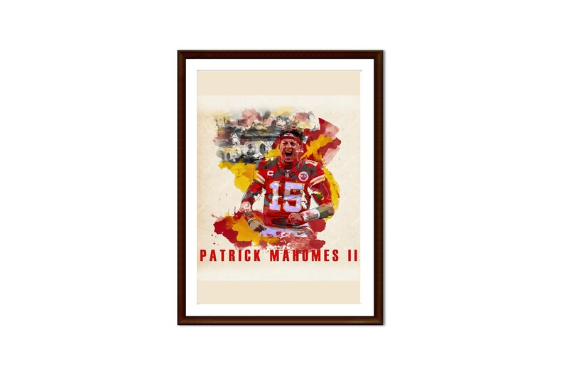 Patrick Mahomes, Poster, Wall Art Printable, Kansas City Chiefs ...