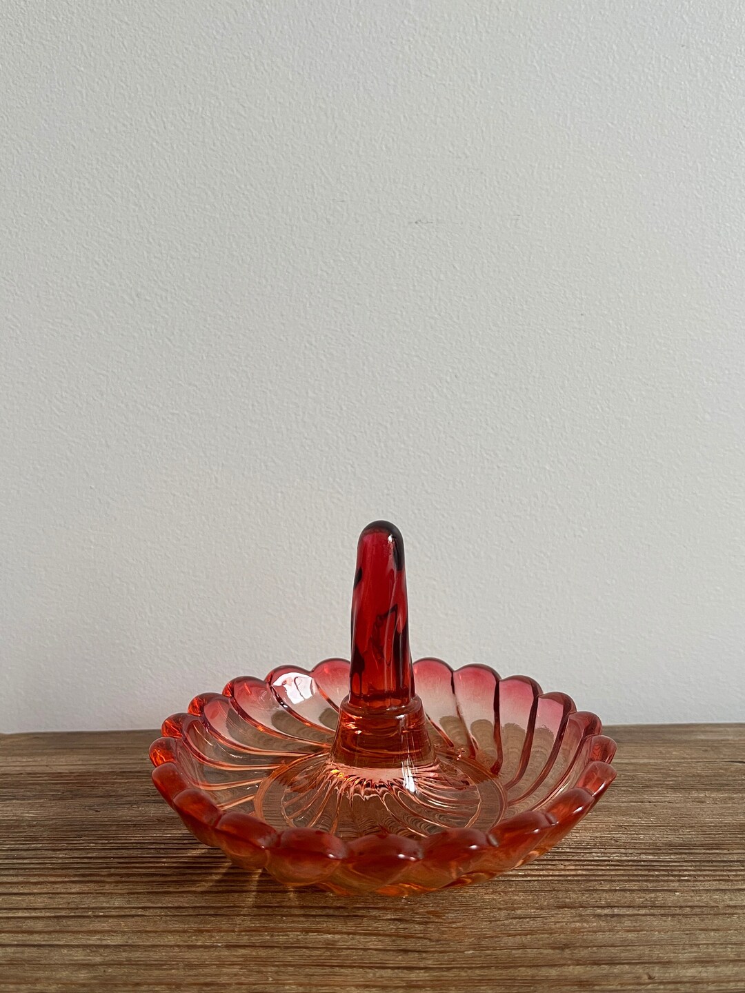 1950s Baccarat Pink Glass Ring and Jewelry Holder, French Antique ...