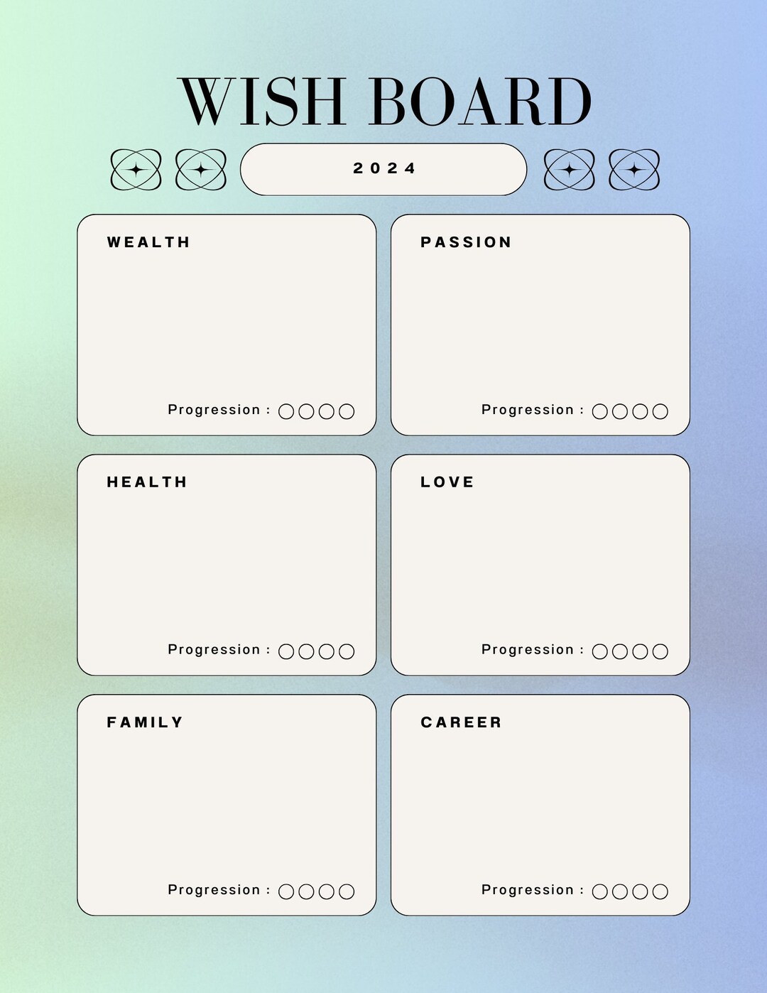 Vision Board 2024 Wish Board Manifestation Planner - Etsy