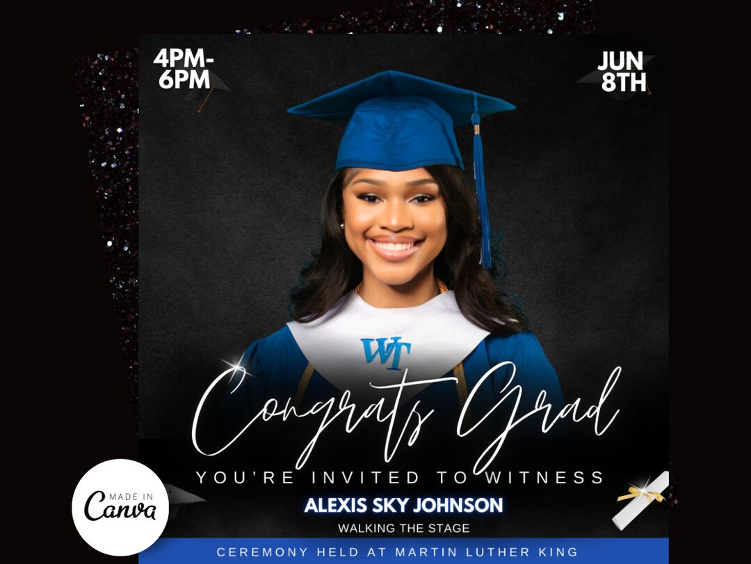 Graduation Flyer, DIY Flyer Template Designs, Grad Announcement Flyer ...