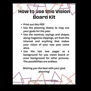 Printable Vision Board Kit (2024) - Etsy