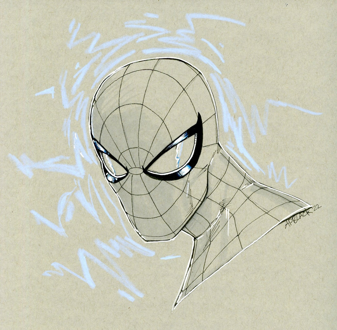 Spider-man Head Sketch - Etsy