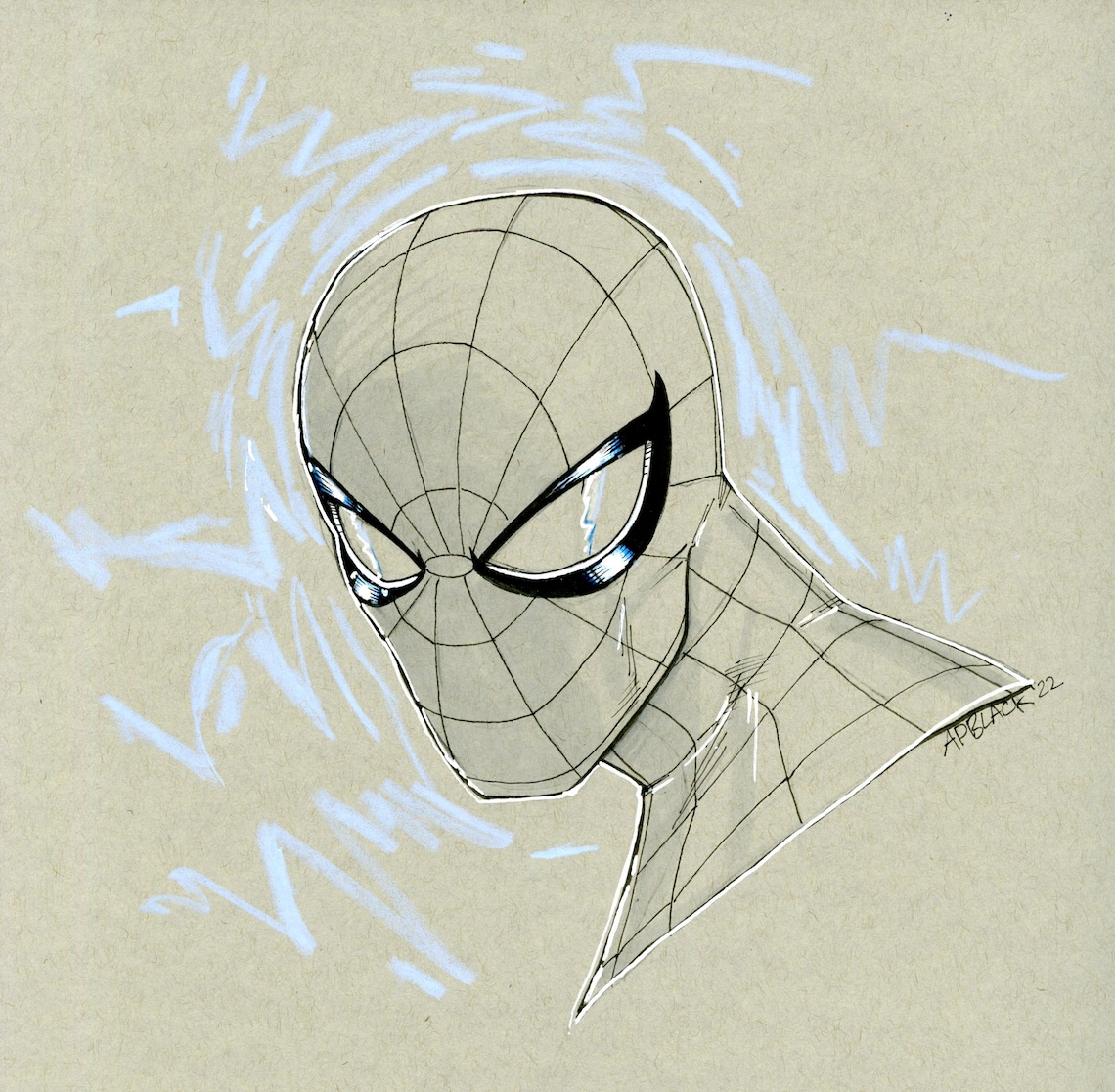 Spider-man Head Sketch - Etsy