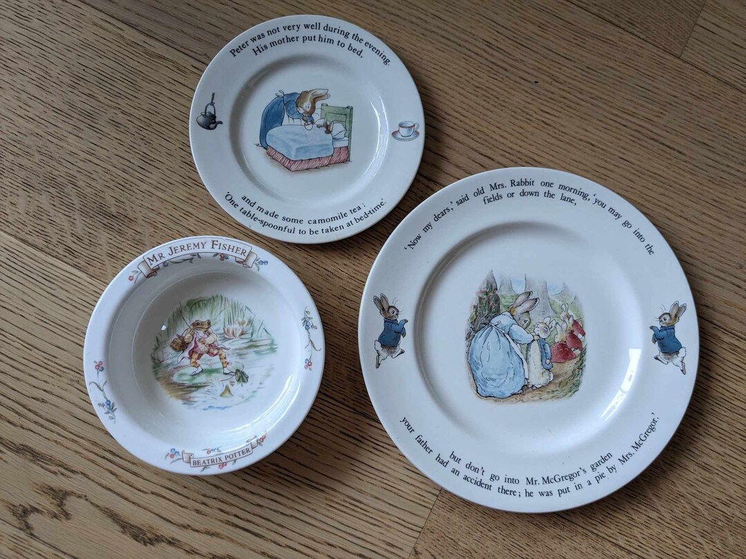 Peter Rabbit Plates and Bowl_beatrix Potter Wedgwood - Etsy