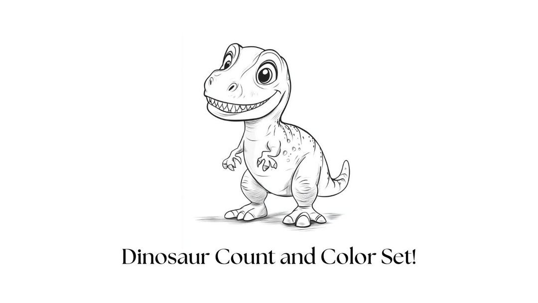 Dinosaur Number Coloring Pages | 1-10 Count and Learn | Trace & Color ...