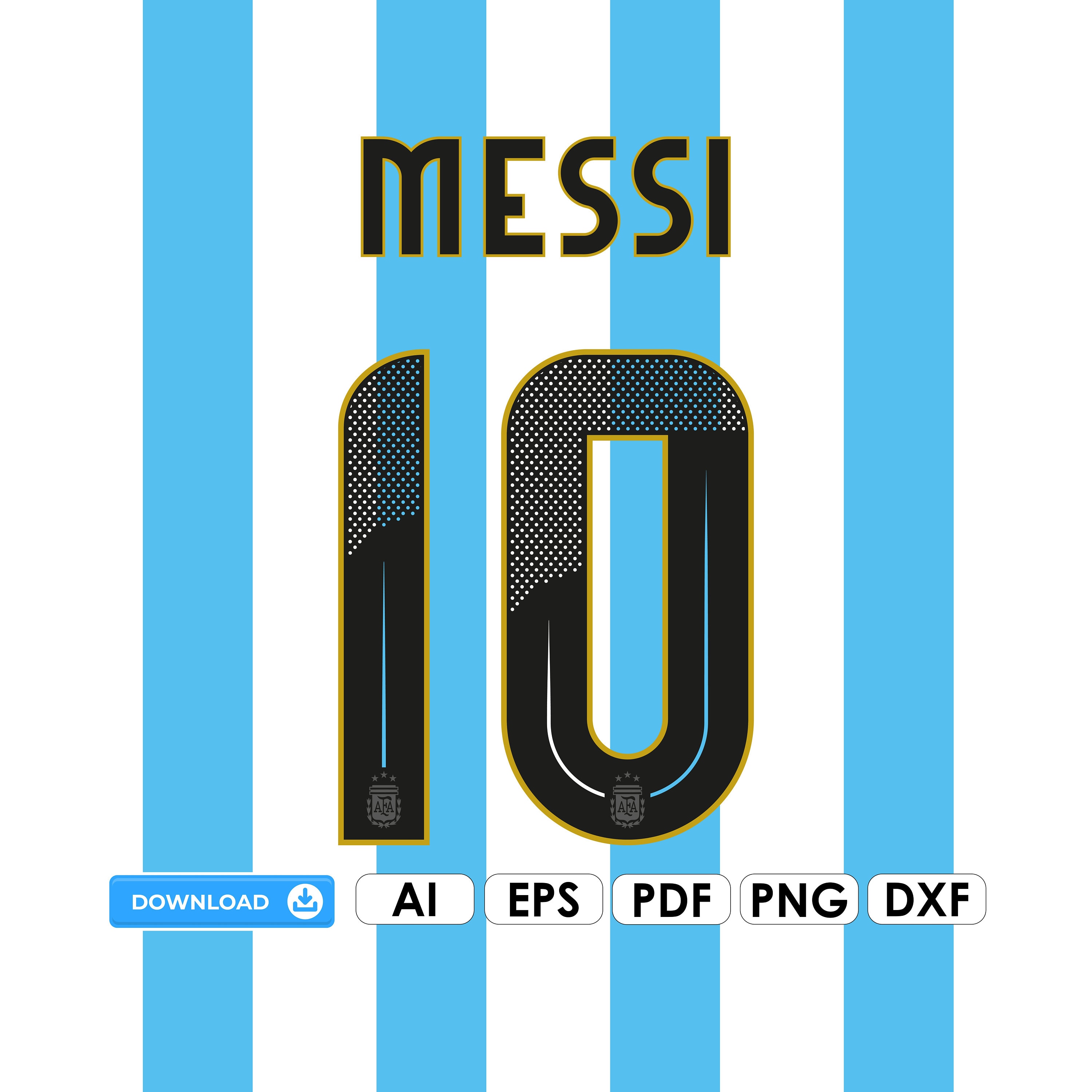 Lionel Messi Font Vector Jersey Argentina 2024 Soccer, Football Shirt ...