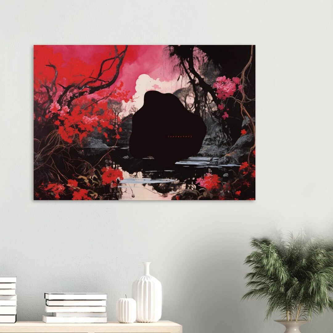 Redacted in Crimson - Premium Matte Paper Poster - Etsy