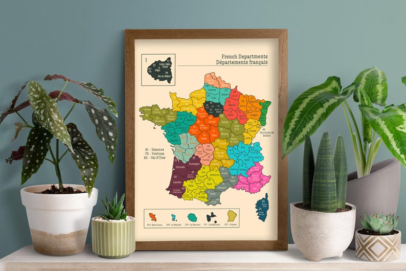 NEW EDITION French Departments - Giclée Print in Standard A Sizes (A1 ...