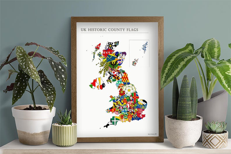 NEW EDITION UK County Flags. Limited Edition Giclée, Standard A Sizes ...