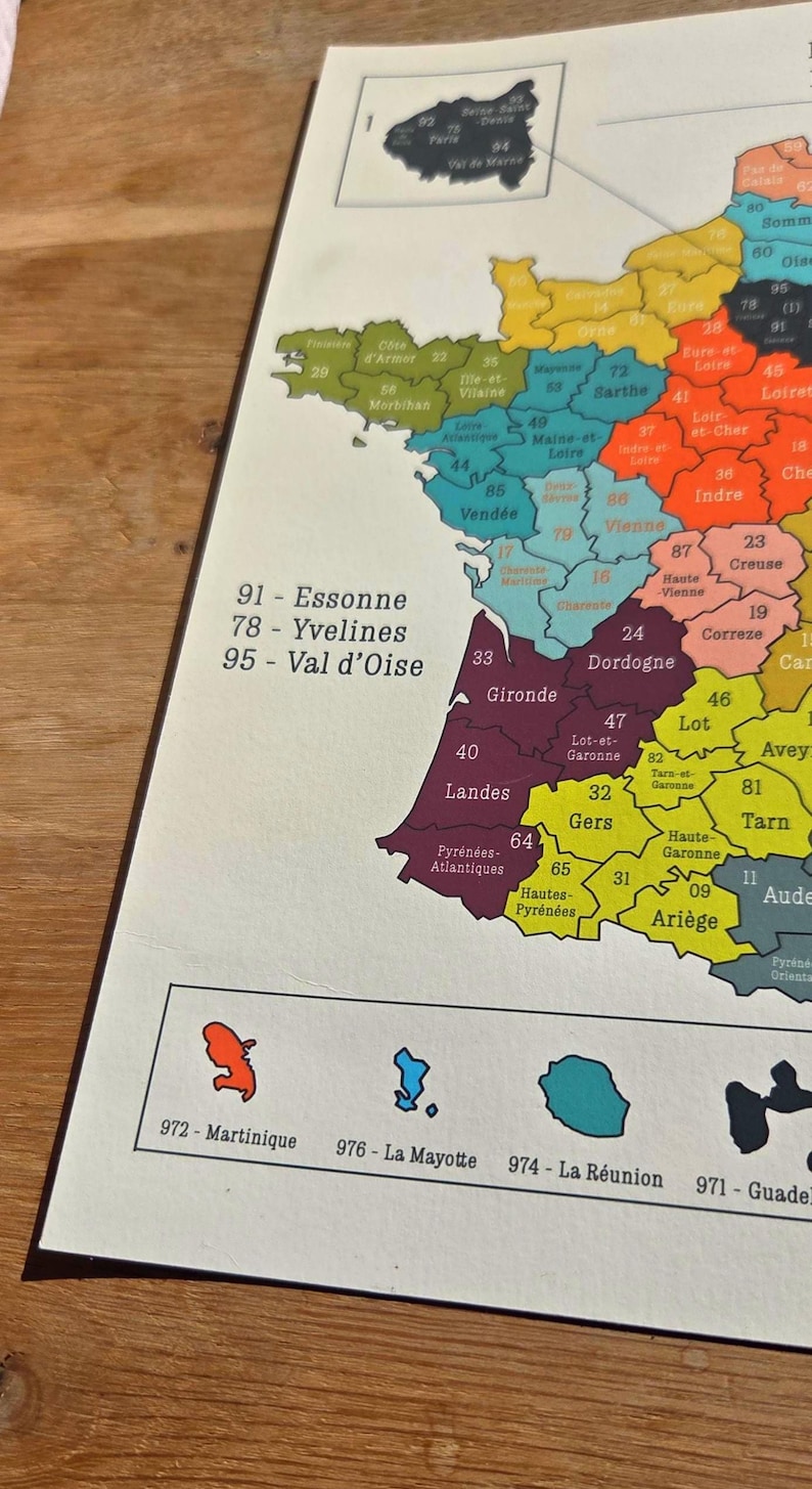 NEW EDITION French Departments - Giclée Print in Standard A Sizes (A1 ...