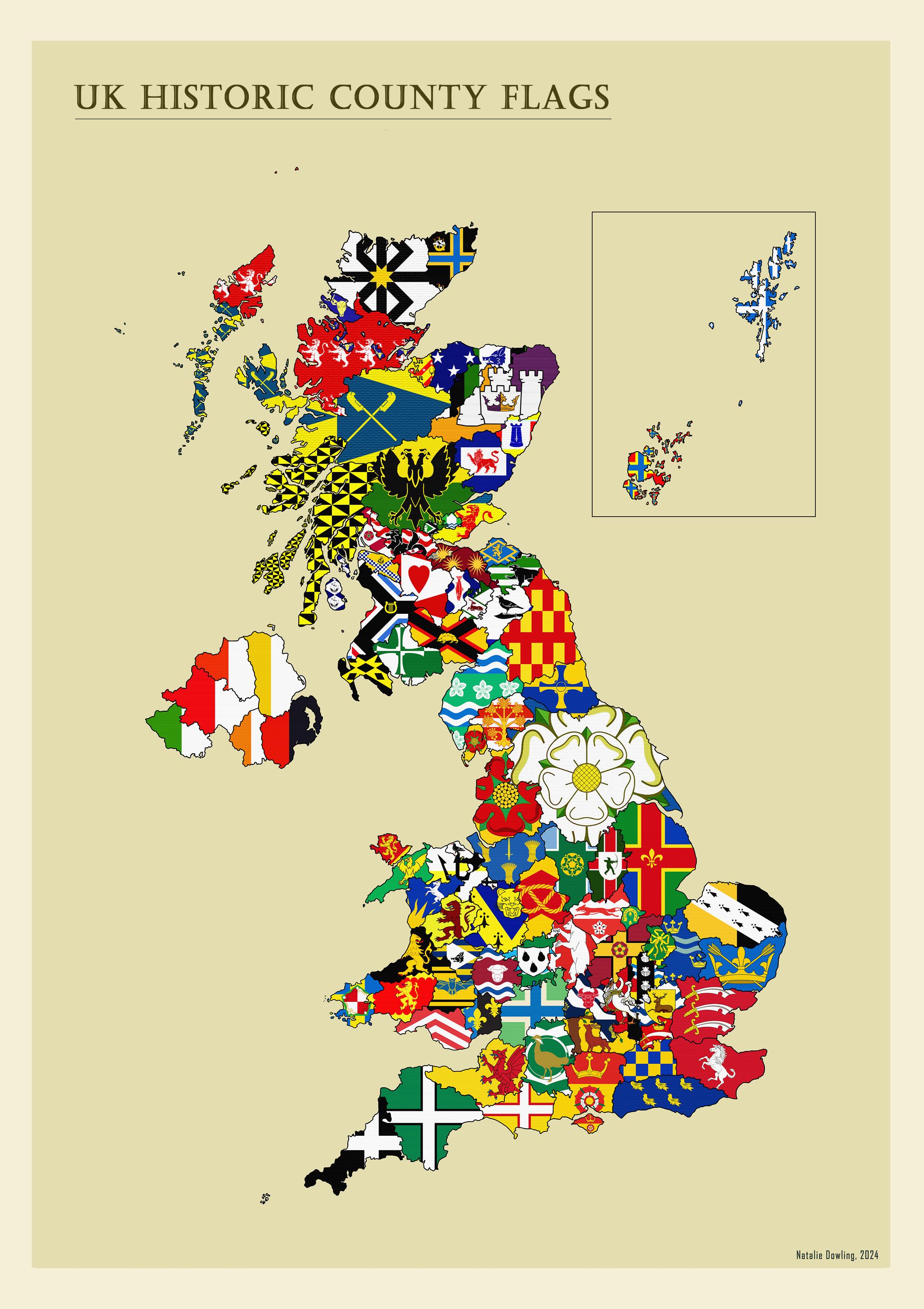 NEW EDITION UK County Flags. Limited Edition Giclée, Standard A Sizes ...