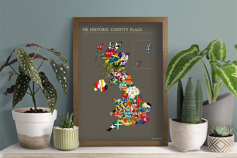 NEW EDITION UK County Flags. Limited Edition Giclée, Standard A Sizes ...