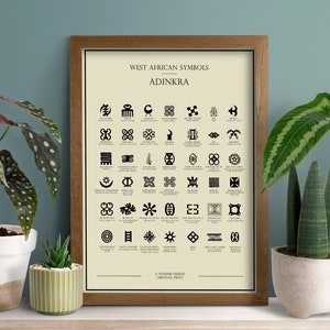 West African Adinkra Symbols - Giclée Print in Various Sizes and ...