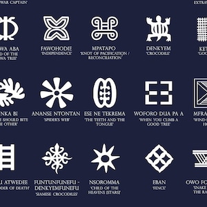 West African Adinkra Symbols - Limited Edition Giclée Print in Various ...