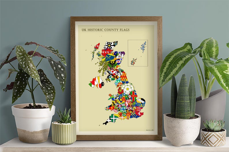 NEW EDITION UK County Flags. Limited Edition Giclée, Standard A Sizes ...