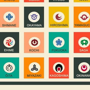 Emblems of the Prefectures of Japan - Limited Edition Giclée Print in ...