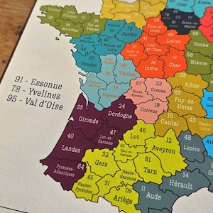 NEW EDITION French Departments - Giclée Print in Standard A Sizes (A1 ...