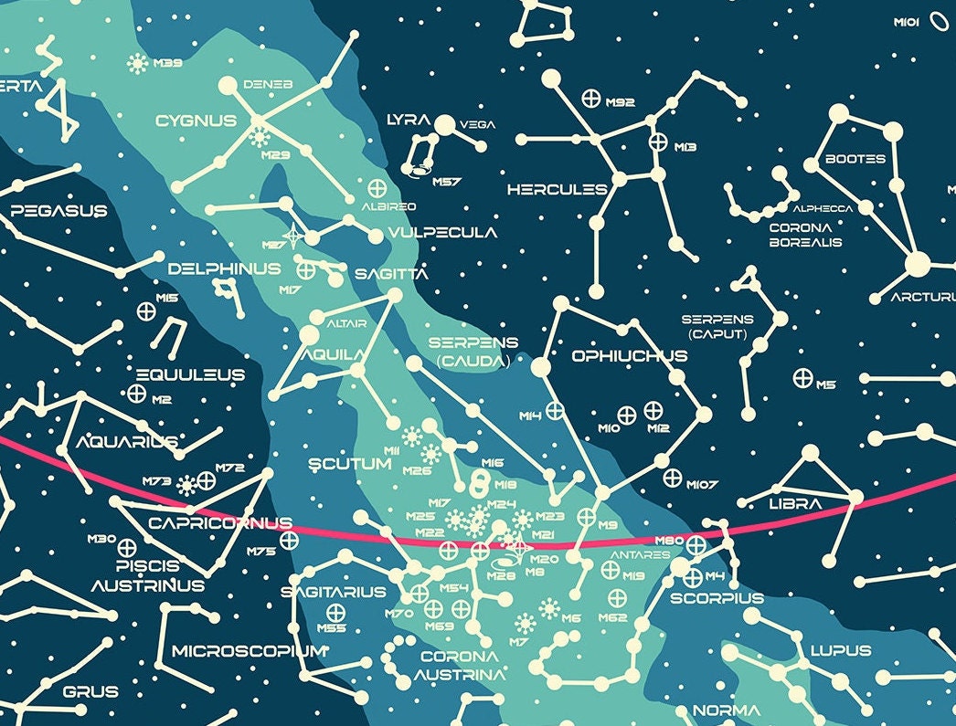 Map of Star Constellations Limited Edition Giclée Print in Various ...