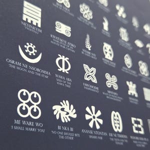 West African Adinkra Symbols - Giclée Print in Various Sizes and ...