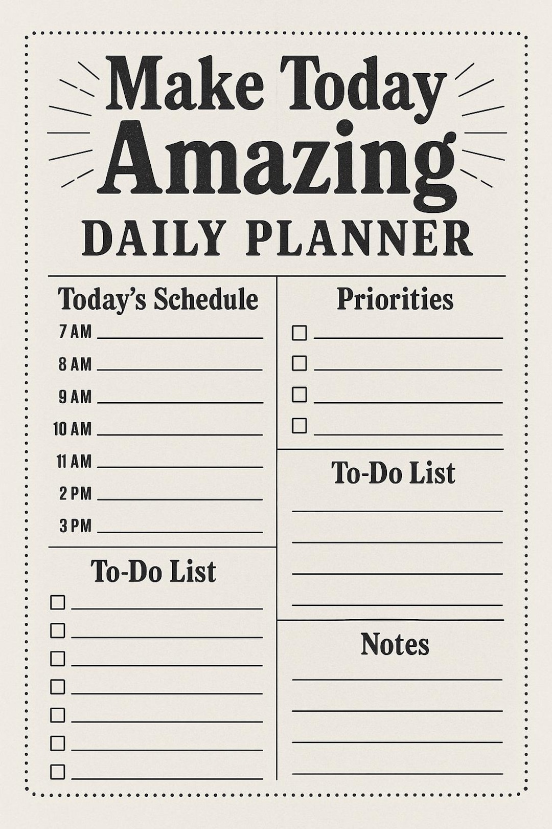 Vintage Daily Planner Printable | A4 Monochrome PDF | Retro To-do List ...