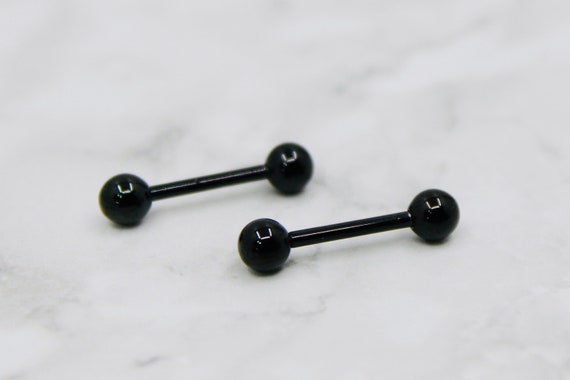 Titan schwarz Nippe Ring Schlicht Schwarz Titanium intern Gewinde Nippel Piercing Schmuck 14G Nippel Barbell Piercing Schmuck Etsy