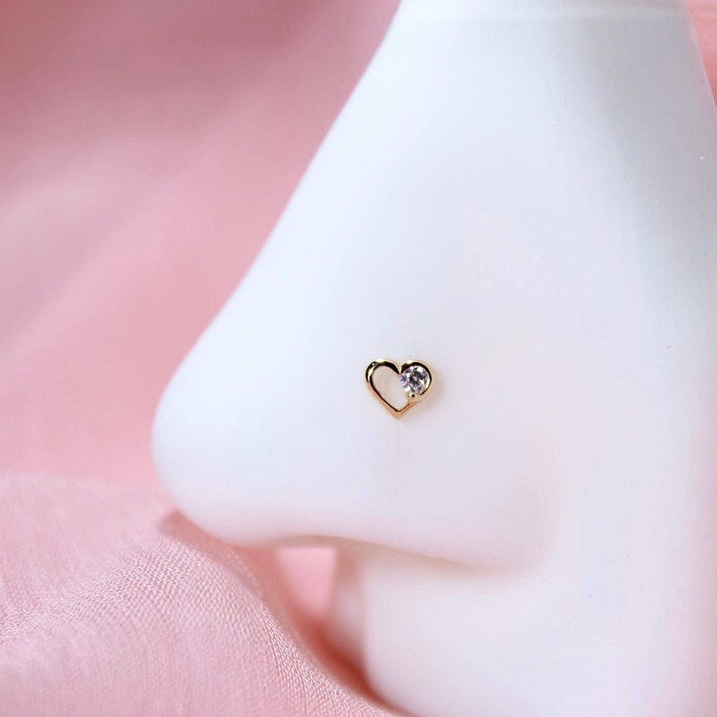 Heart Nose Stud - Etsy