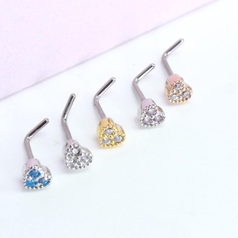 Heart Nose Stud - Etsy