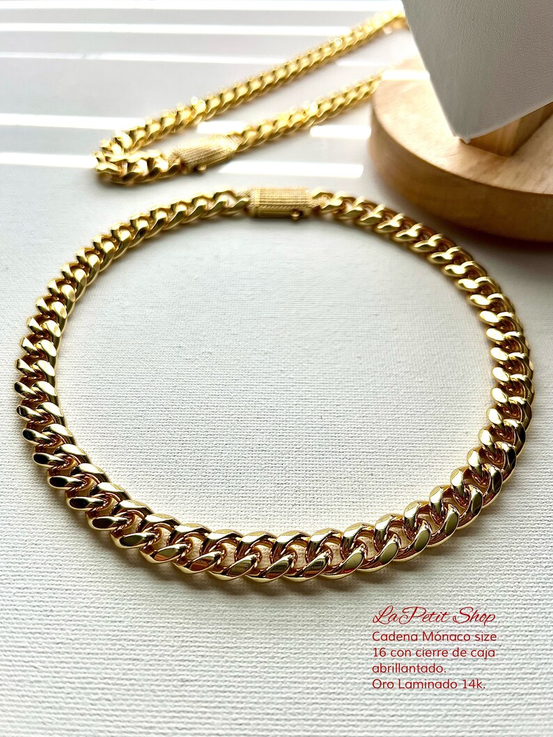 Monaco Chain Size 16 Polished Box Clasp. 14k Laminated Gold, Women's ...