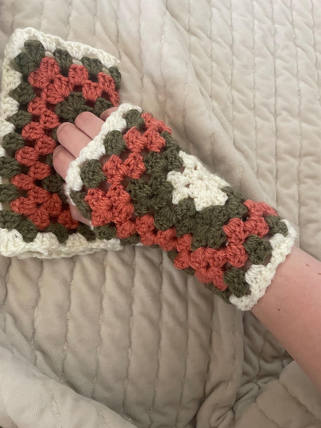 Granny Stitch Fingerless Gloves - Etsy