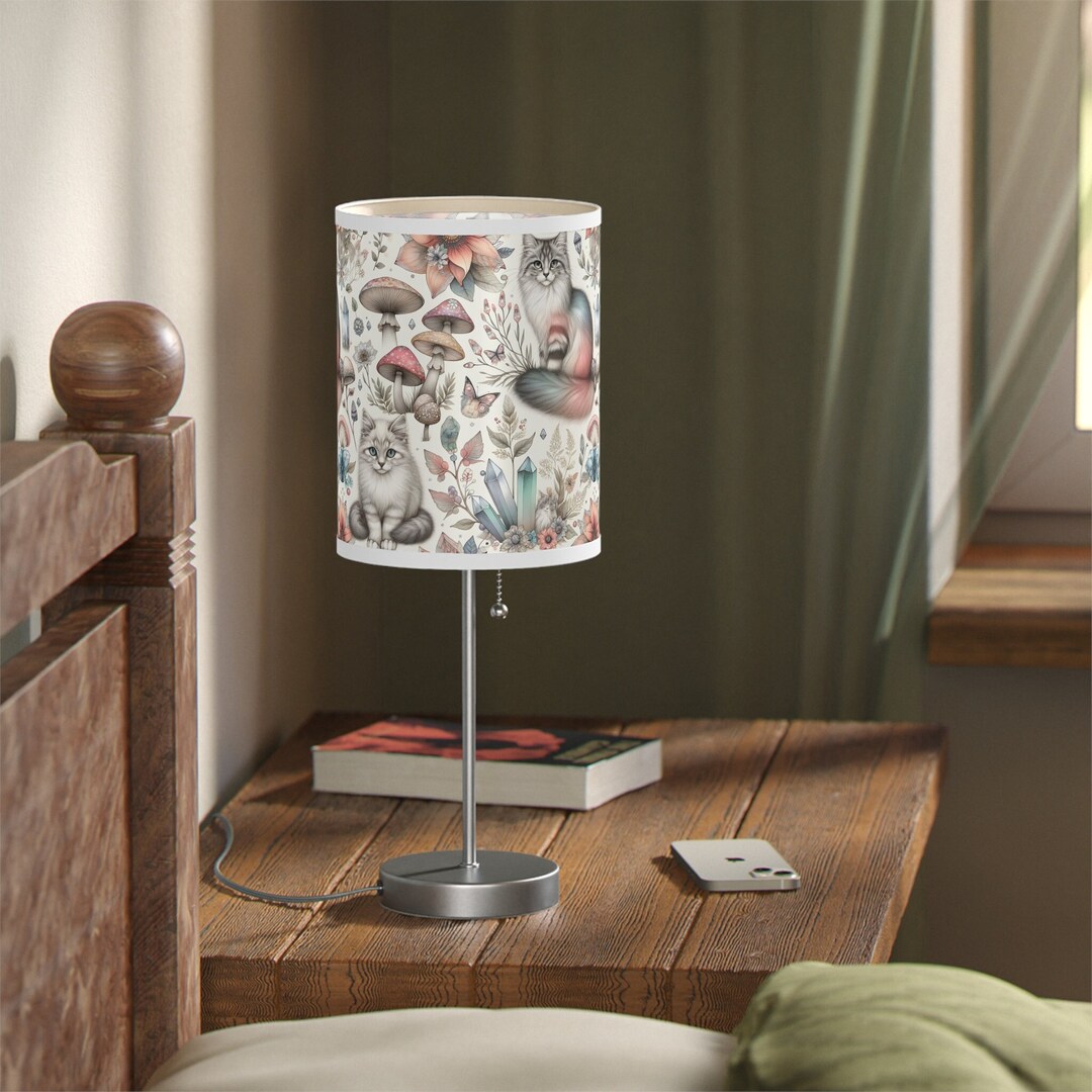 Rustic Feline Lamp Cute Lamp, Home Decor, Cottage Core Decor, Desk Lamp ...
