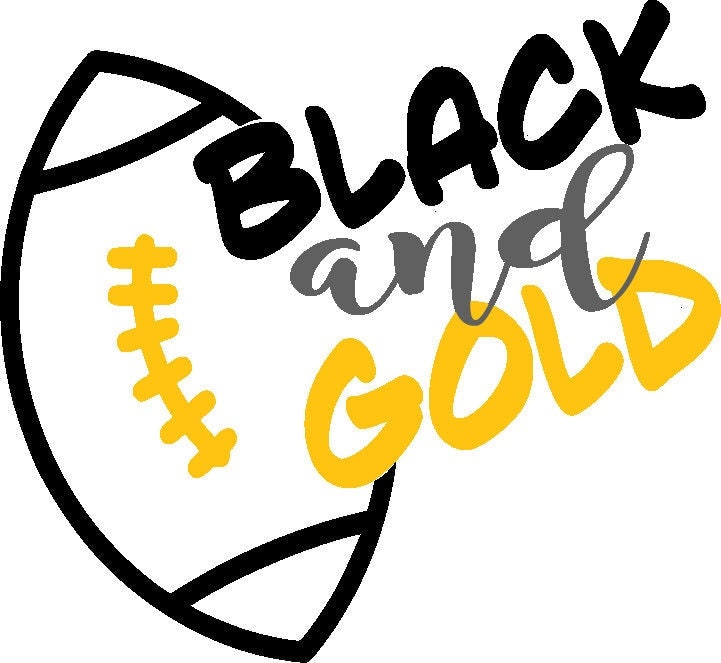 Black and Gold Football SVG Digital Download - Etsy