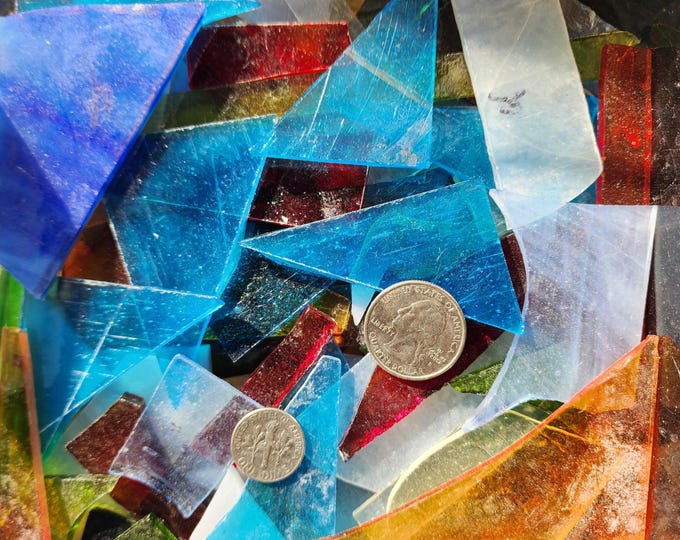 3 Lb Box of Mixed Stained Glass Scraps for Mosaic Projects and Crafting ...