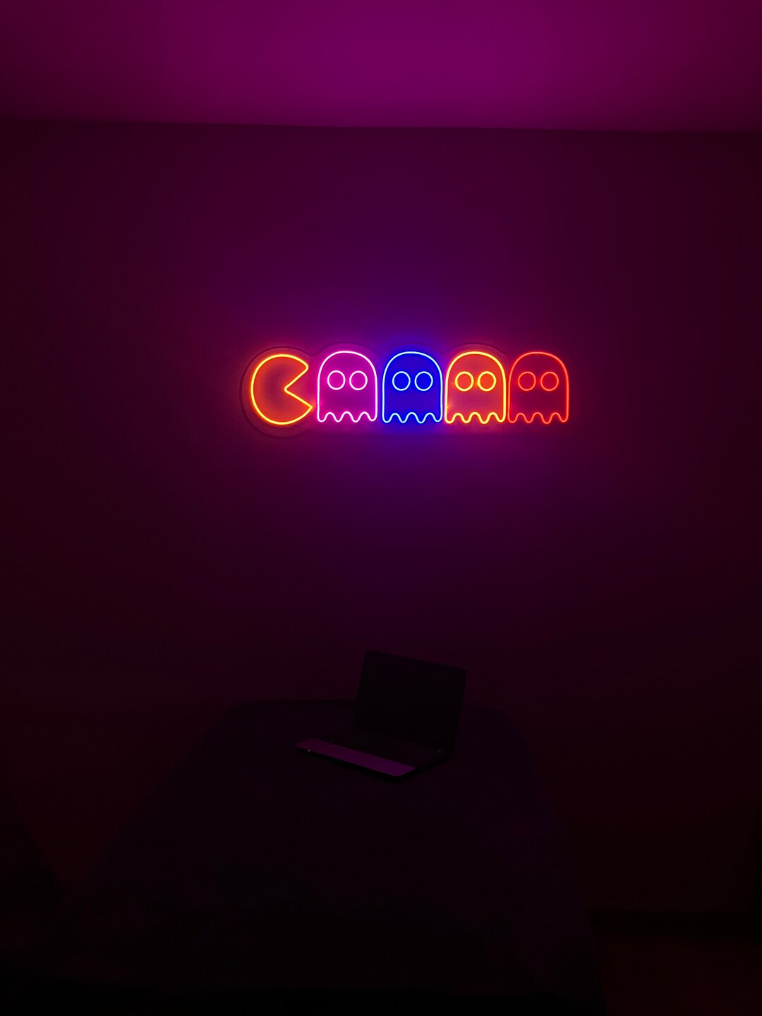 Packman Neon Game Neon Sign Packman Gift Room Decor Game Room Bedroom ...