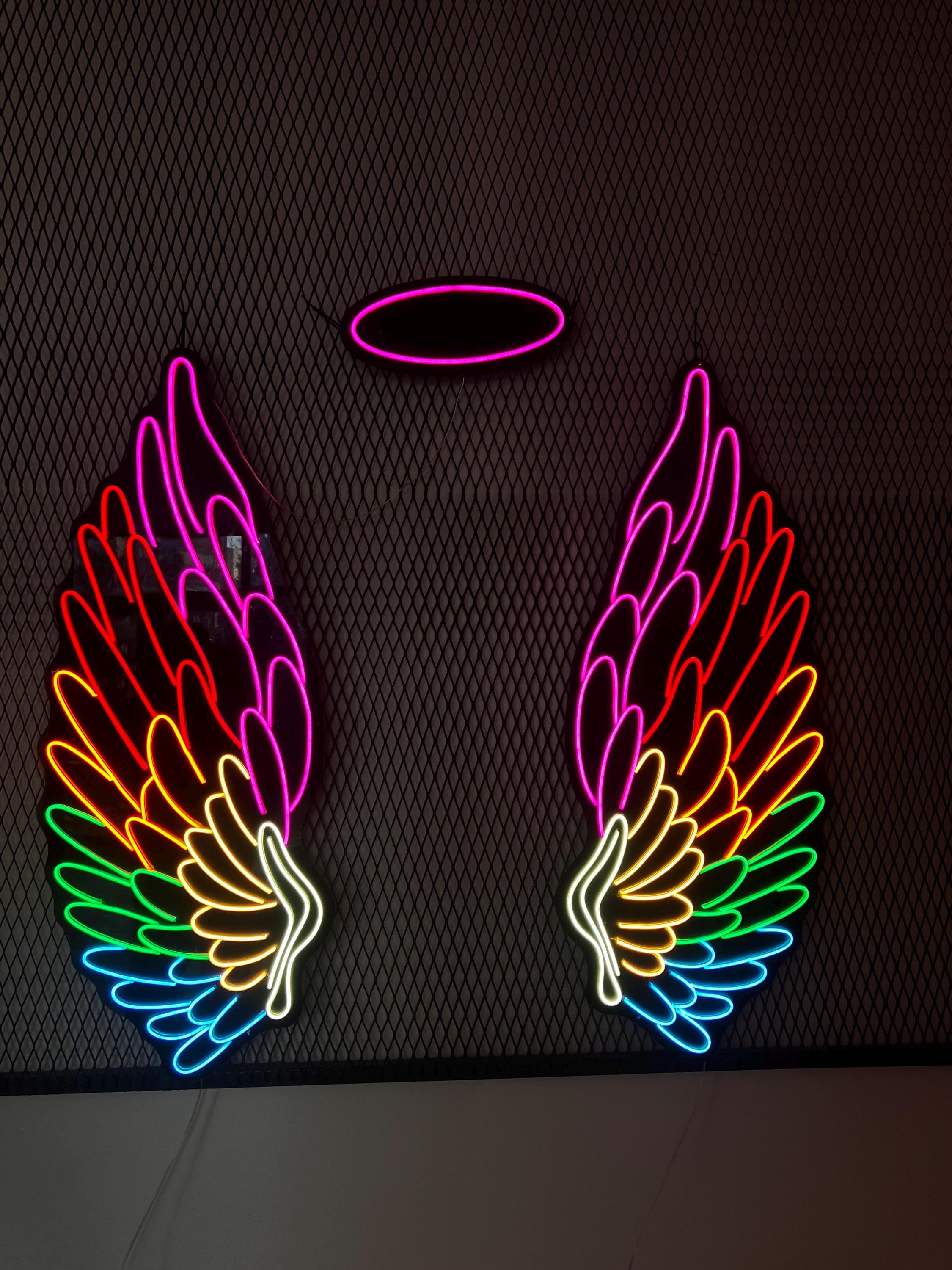 Angel Wings Neon Sign – LED Wall Light -wedding Decor-neon Angel Wings ...
