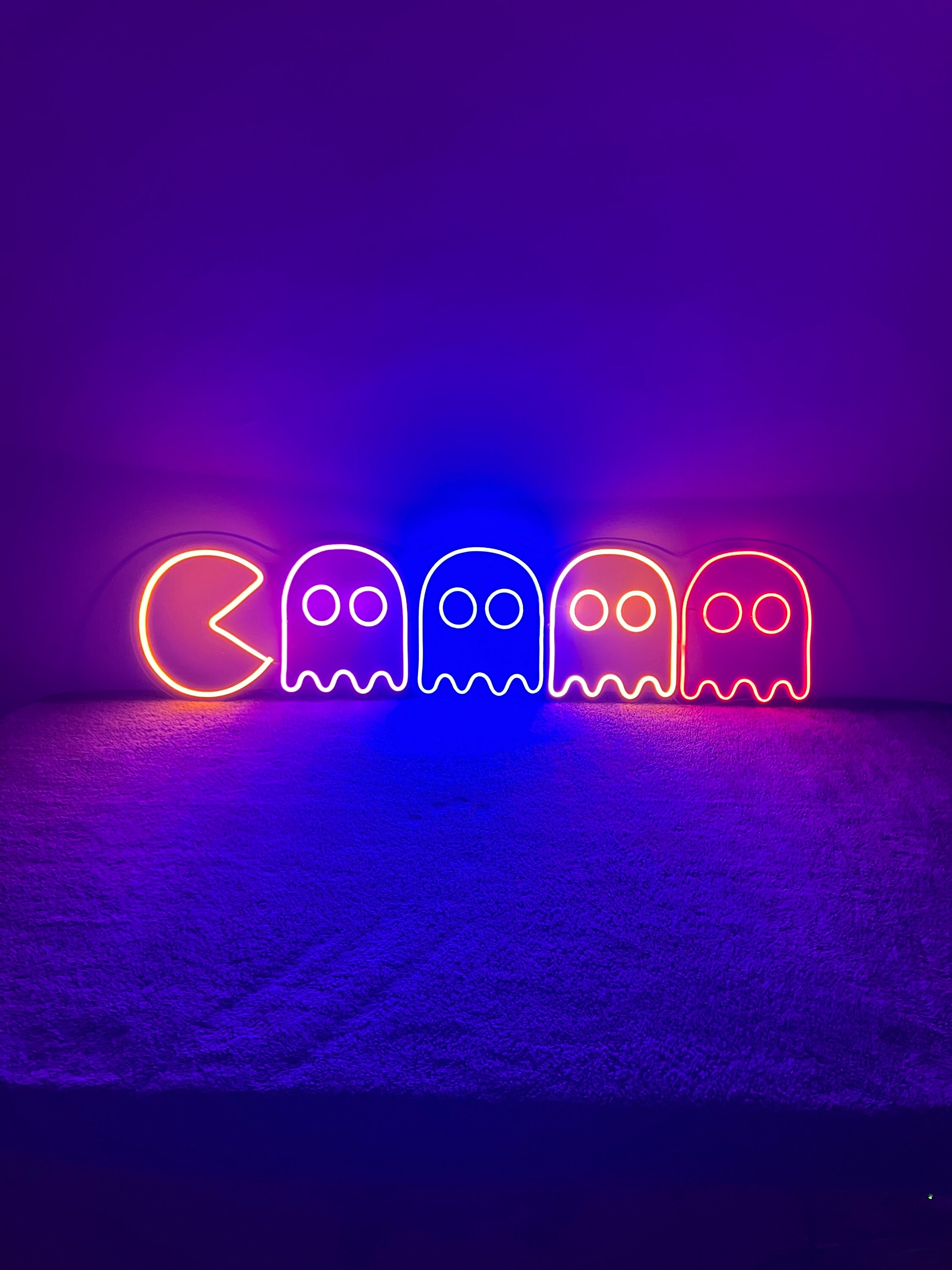 Pac-Man Neon, Pacman Neon, Pac-man Neon Light, Pacman Neon Sign, Pac ...