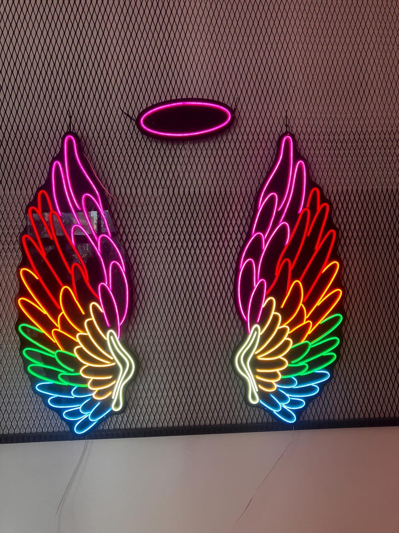 Angel Wings Neon Sign – LED Wall Light -wedding Decor-neon Angel Wings ...