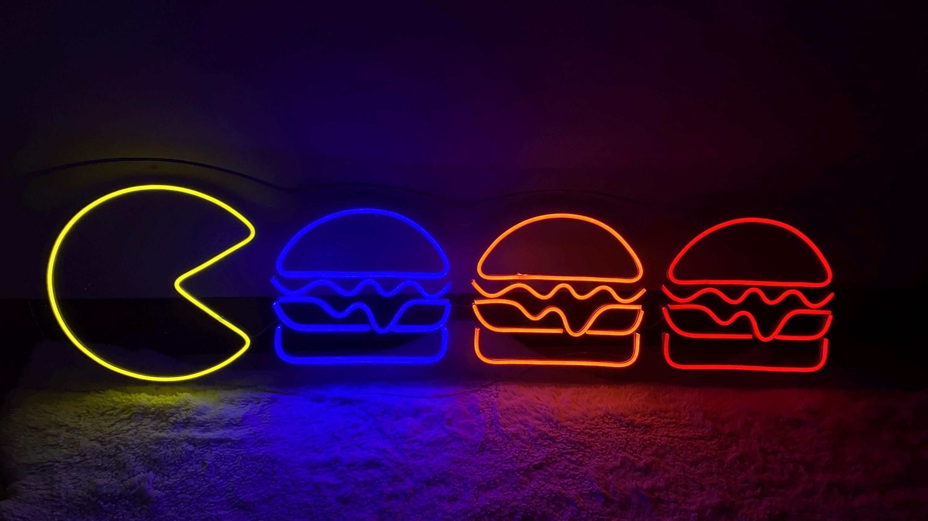 Hamburger Neon Sign Burger Neon Sign Hamburger Neon Sign for Businesses ...