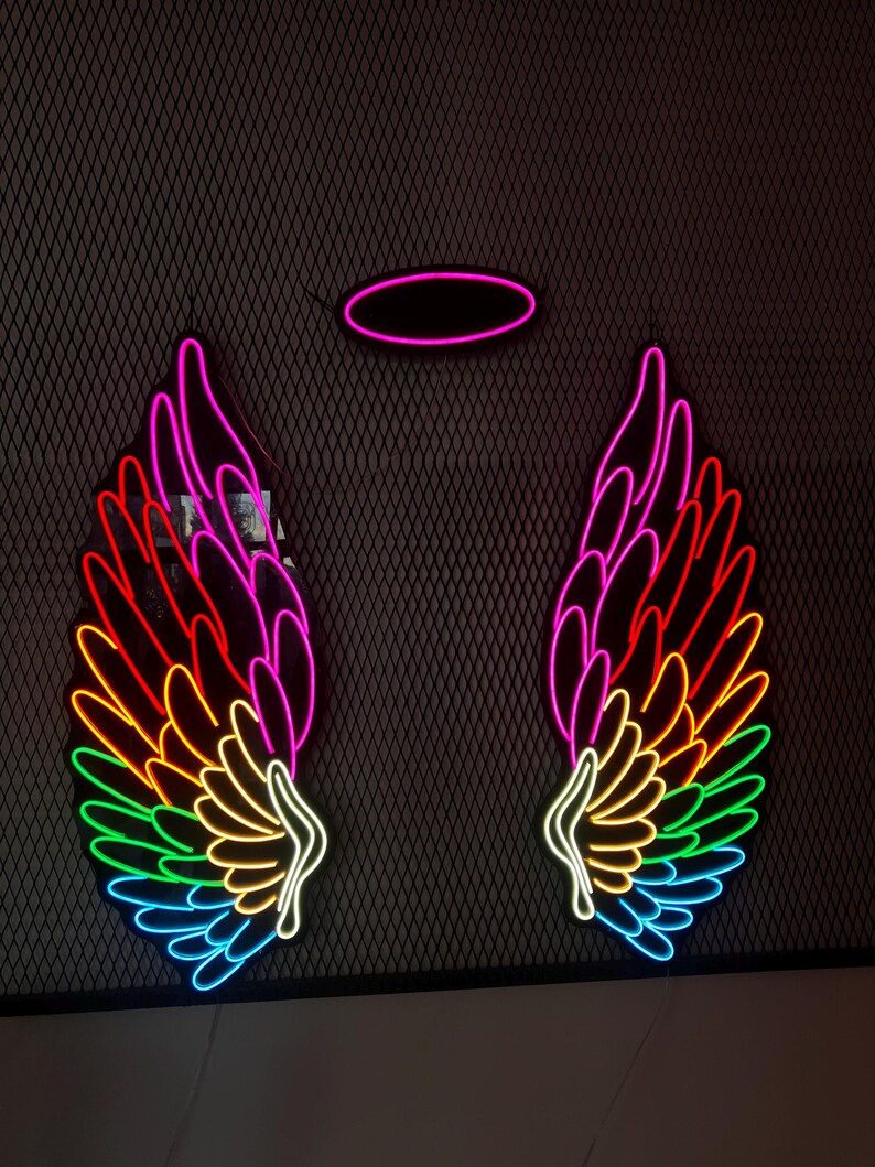 Angel Wings Neon Sign – LED Wall Light -wedding Decor-neon Angel Wings ...