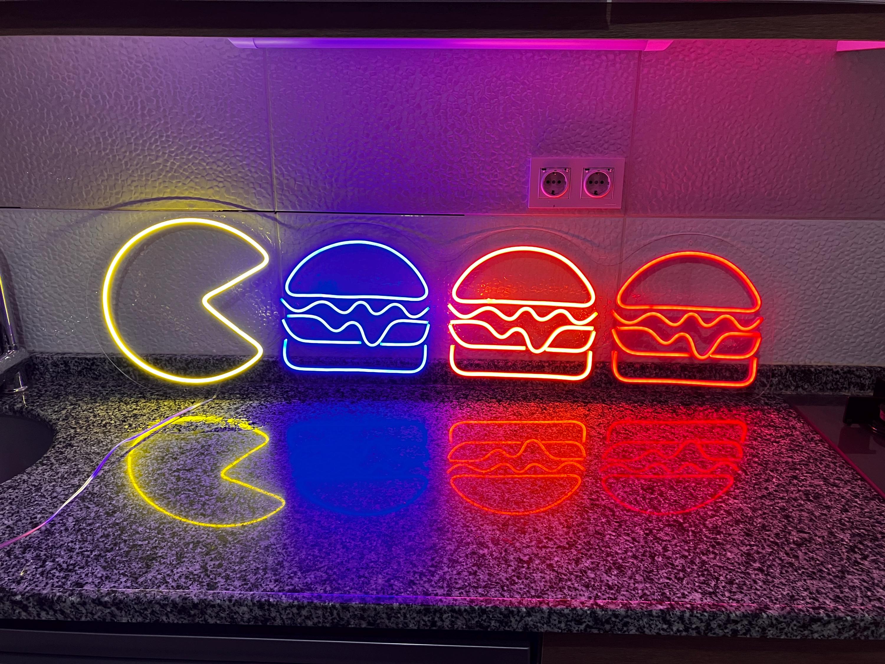 Hamburger Neon Sign Burger Neon Sign Hamburger Neon Sign for Businesses ...