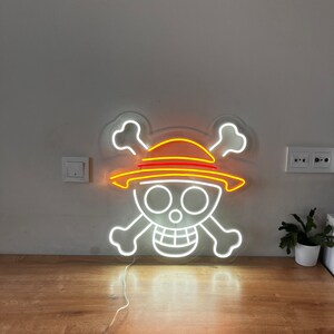 Neon Skull Neon Sign Pirate Neon Sign Custom Neon for Gift Home Decor ...