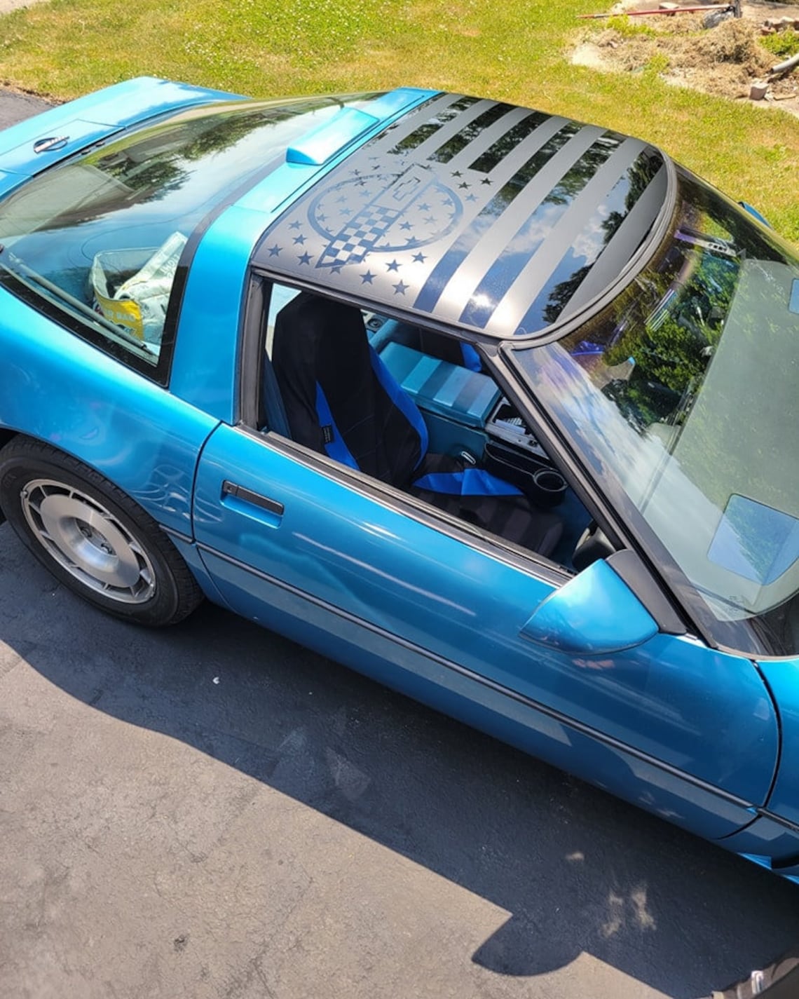 Corvette C4 Targa Top American Flag Vinyl Decal 84-96 With Logo - Etsy