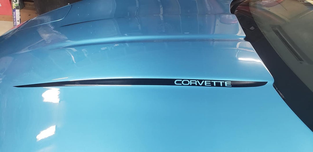 Corvette C4 Hood Stripes 1984-1996 With Corvette Text - Etsy