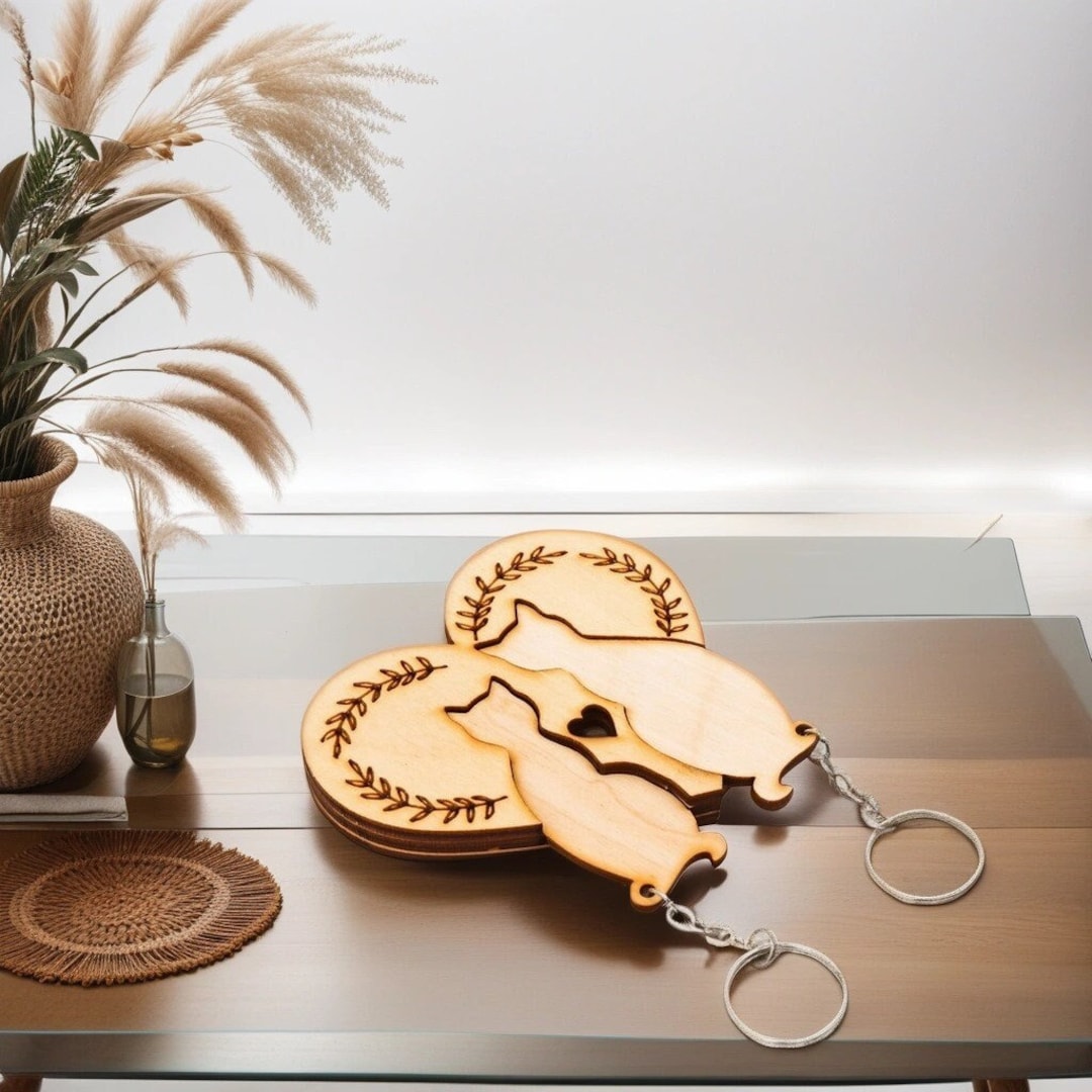 Handcrafted Cat Puzzle Key Holder Wooden Key Organizer for Cat Lovers ...